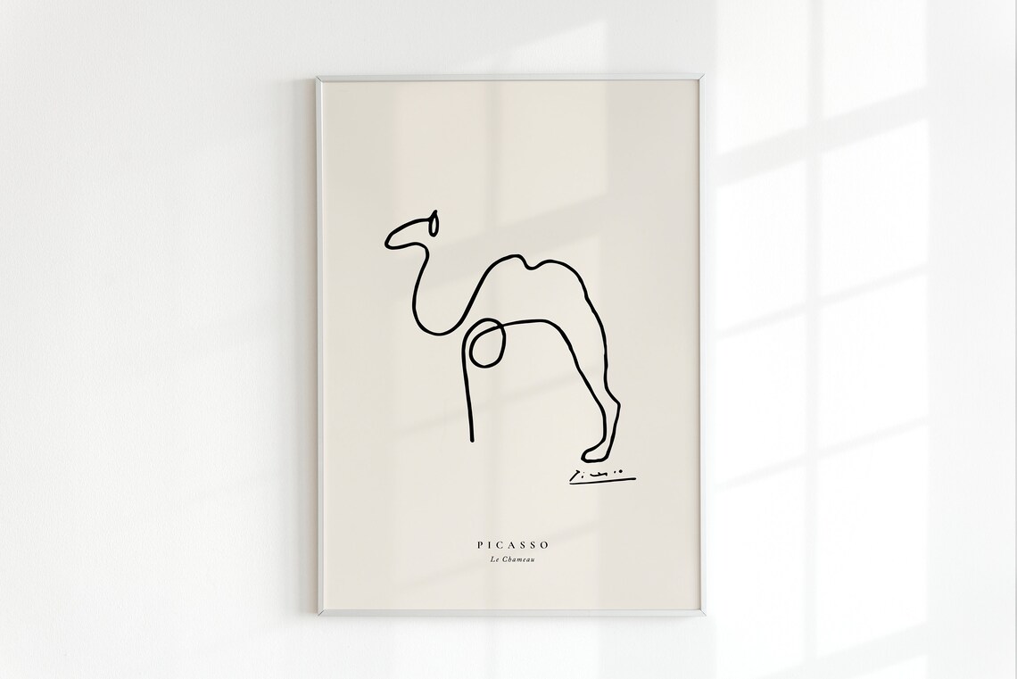 Picasso Camel Poster Camel Wall Art Abstract Sketch Picasso Art Camel Poster Physical Art Print ...