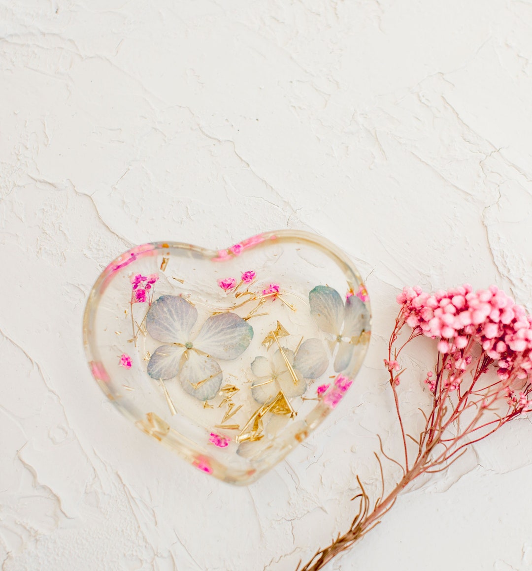 Floral Resin Trinket Jewelry Dish | Flower | Heart | Flower ...
