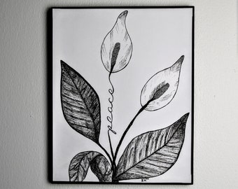 Peace Lily Art Print - Etsy