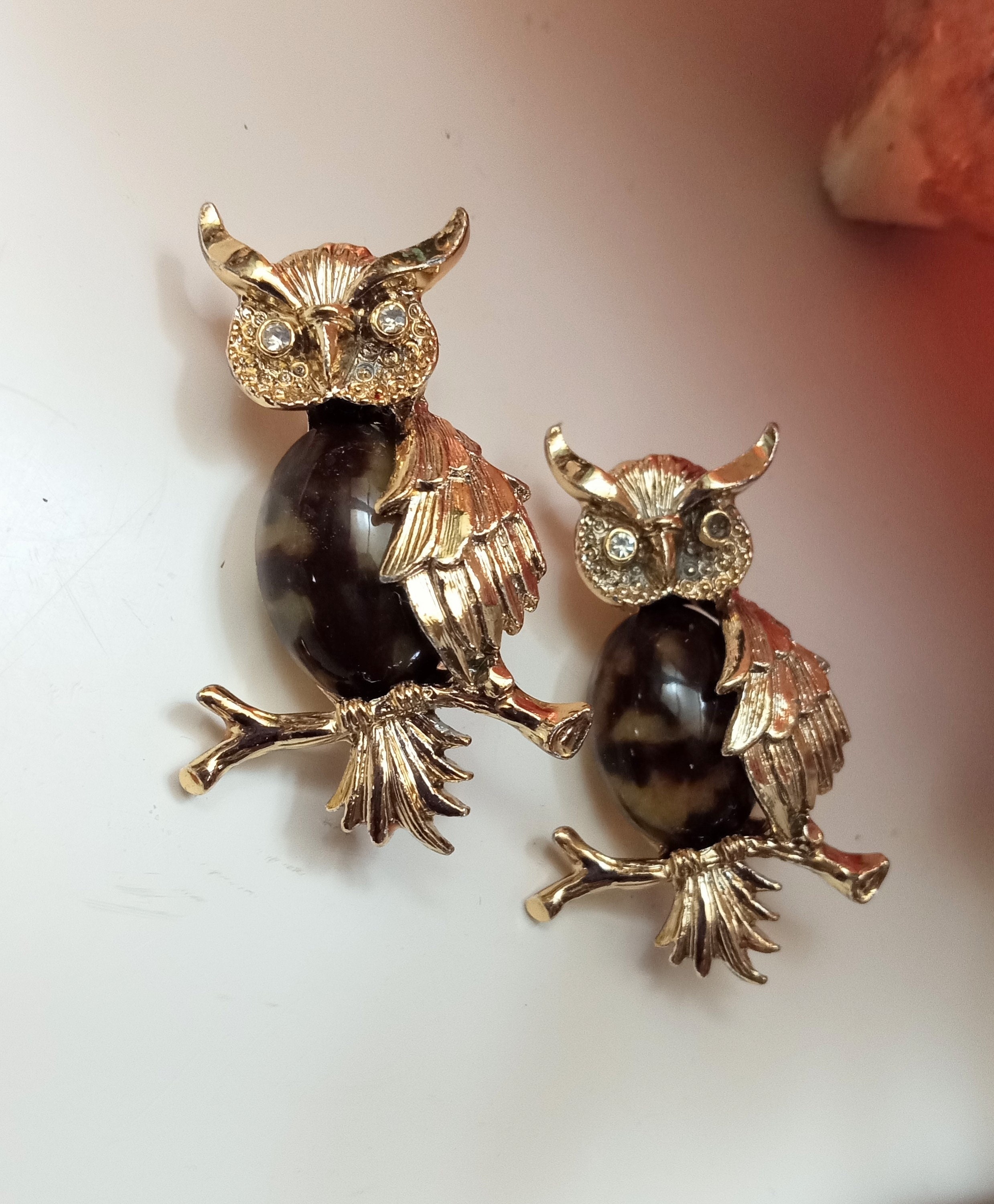 Vintage Gerry's Gold Tone Jelly Belly Owls, Set of 2, Marked - Etsy