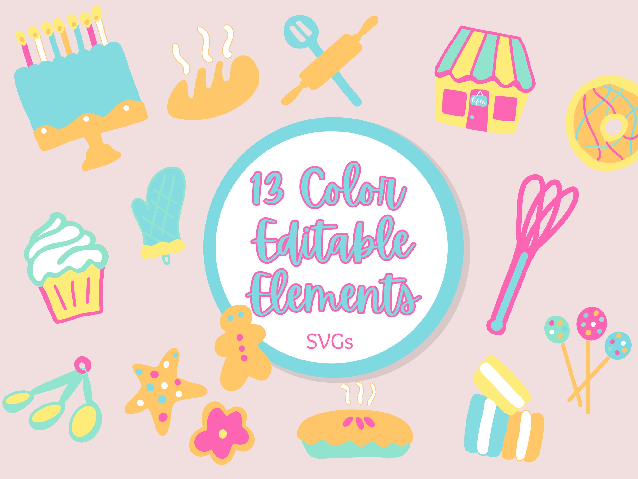Cheerful Bakery Baker's Dozen Instagram Bundle Instant Digital Download ...