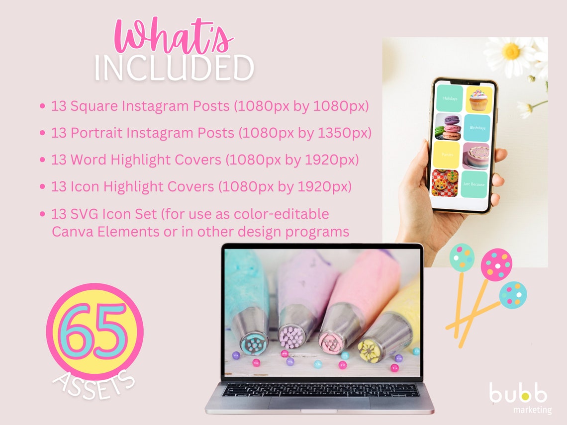 Cheerful Bakery Baker's Dozen Instagram Bundle Instant Digital Download ...