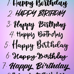 Happy Birthday Name Sticker Personalised Birthday Vinyl Decal Birthday ...