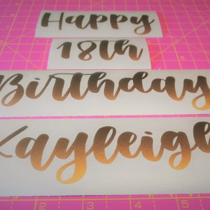 Happy Birthday Name Sticker | Personalised Birthday Vinyl | Decal ...
