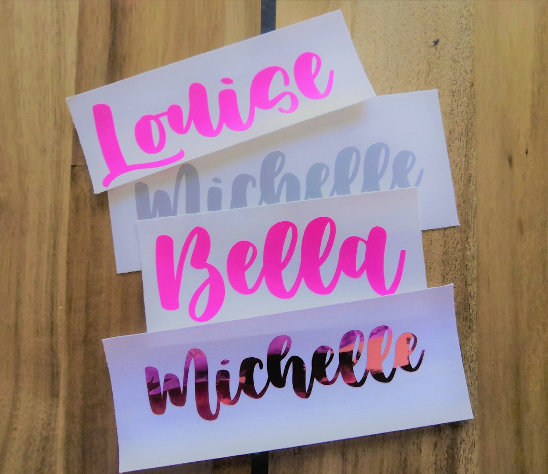 Personalised Vinyl Name Stickers Custom Name Labels Wedding Glass Name ...