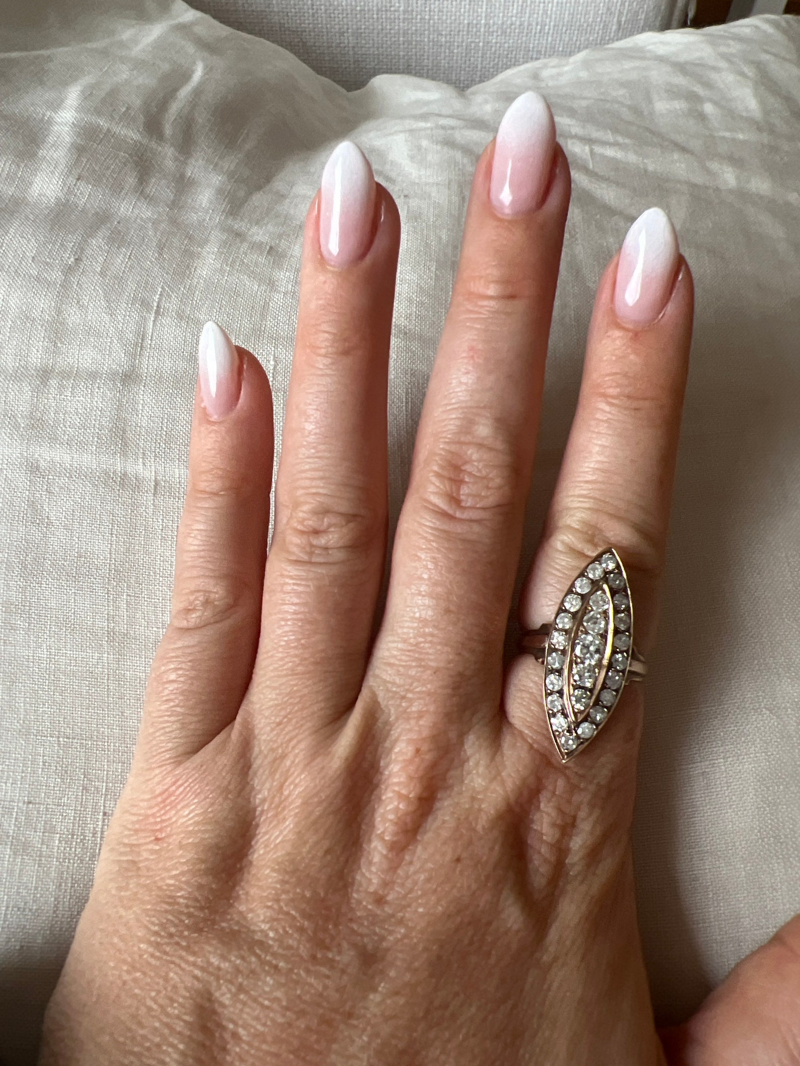 Victorian Navette Diamond Ring - Etsy