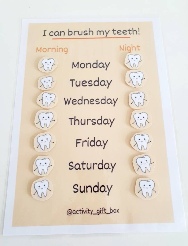 A4 Teeth Brushing Chart | Reward Chart | Clean Teeth | Good Hygiene ...