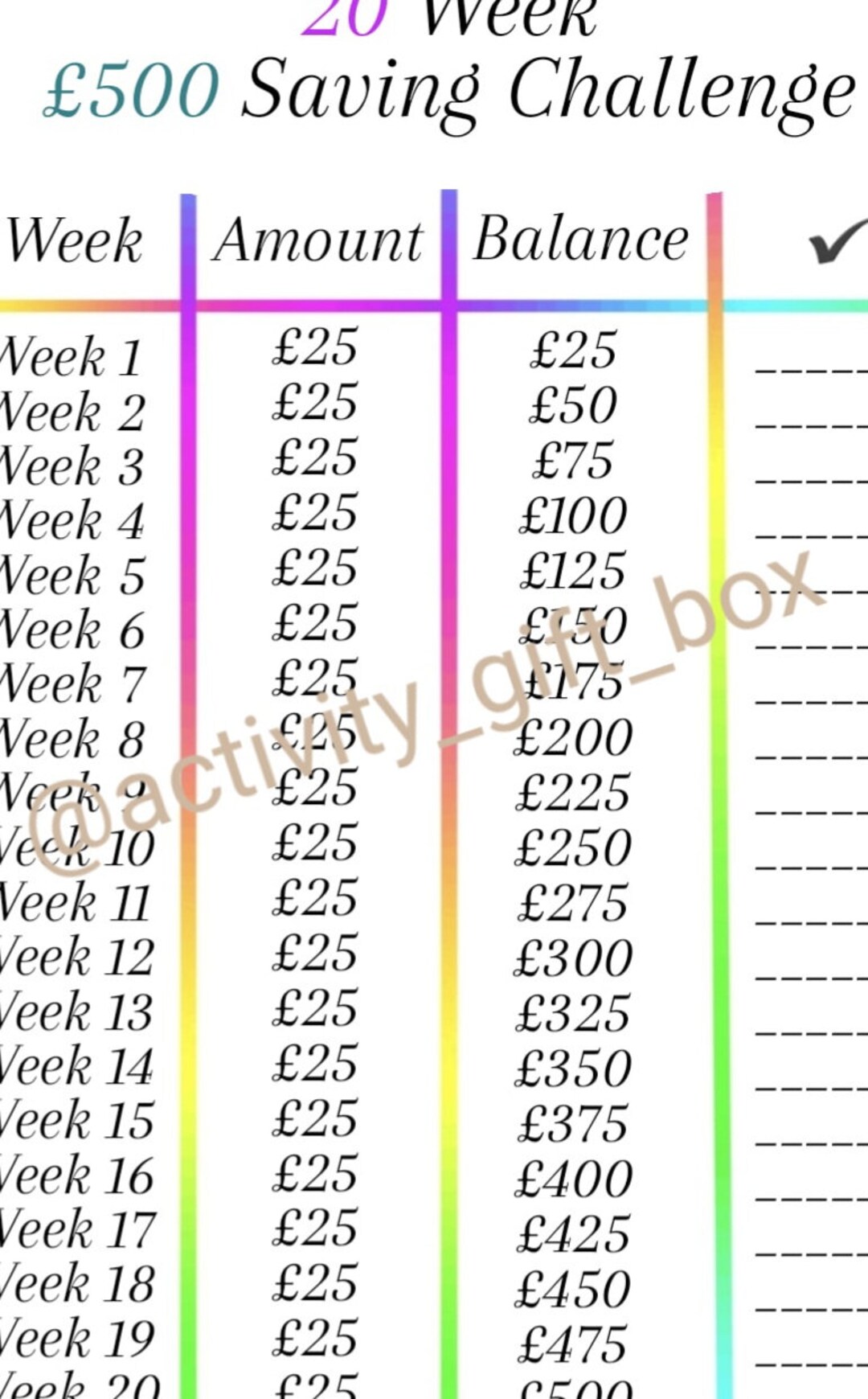 Digital Product | Savings Chart | Weekly Savings | Download at Home ...