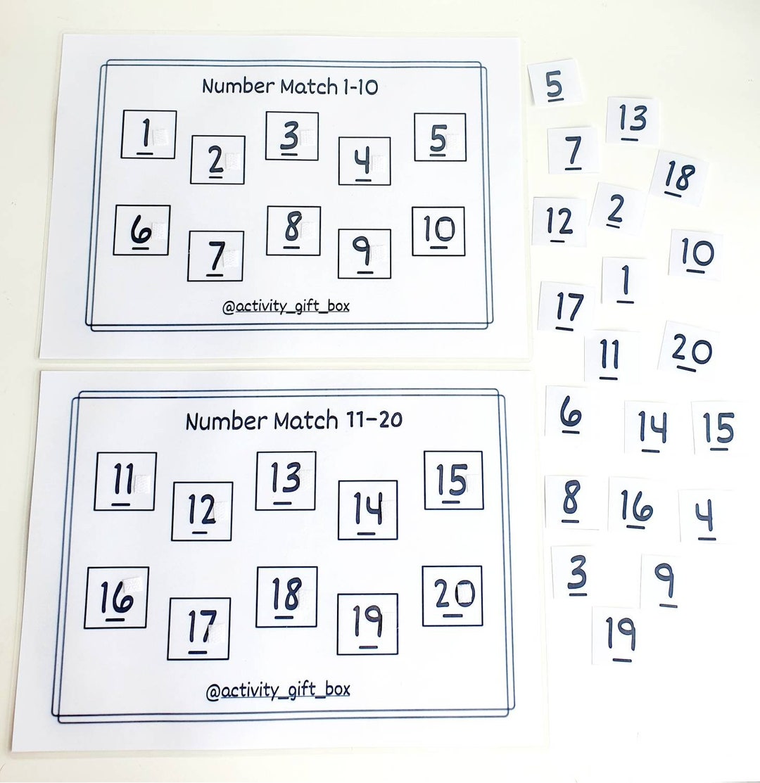 A4 Velcro Numbers 1-20 Number Match Learning Resource for Early Years ...