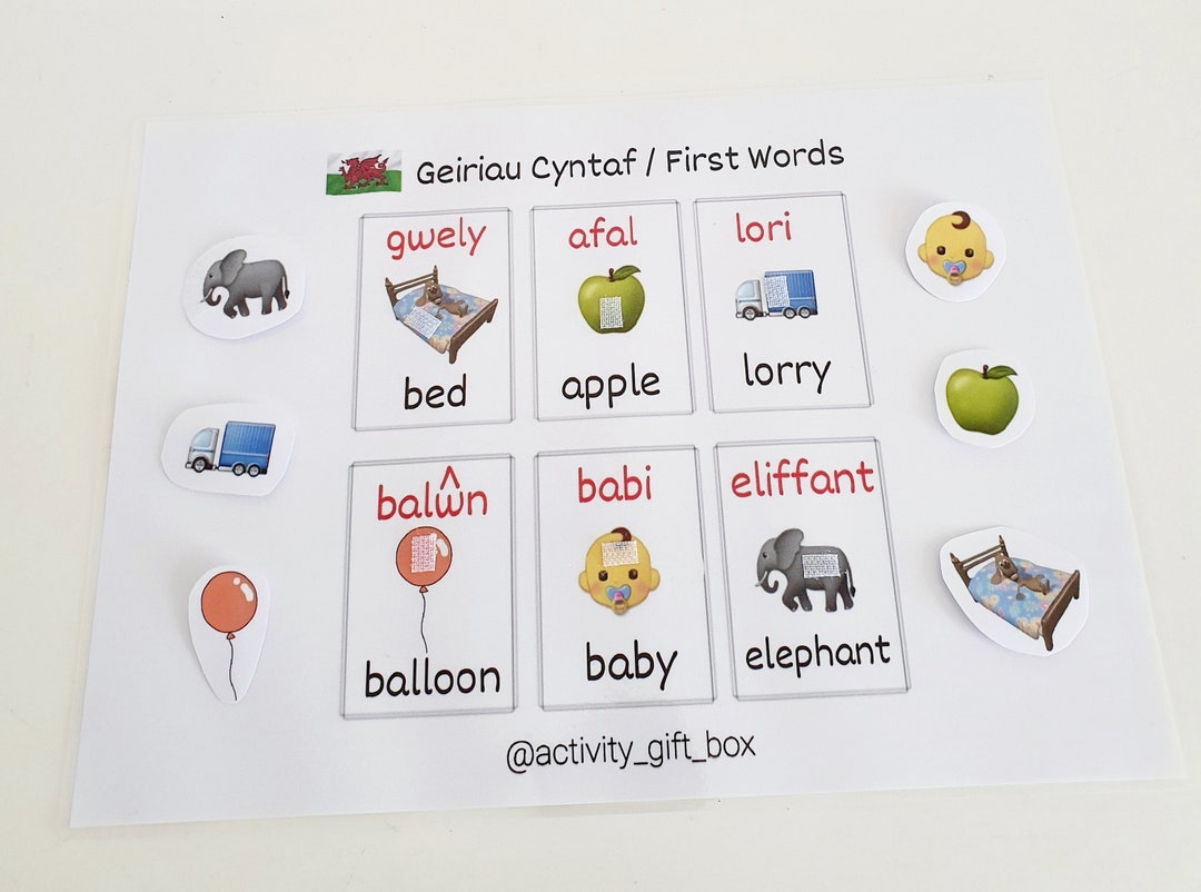 A4 WELSH Velcro First Words My First Words Key Words Early Years ...