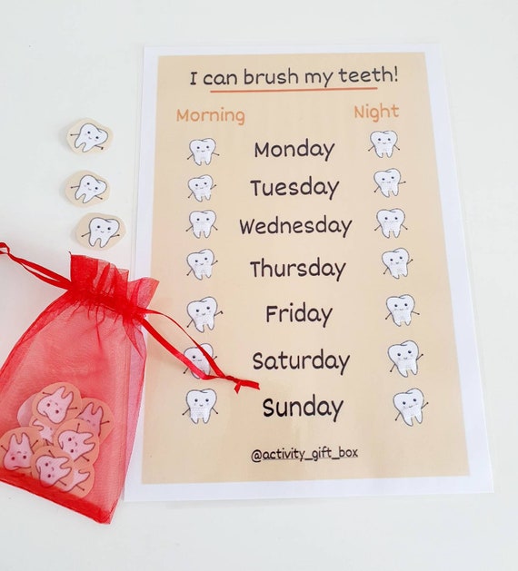 A4 Teeth Brushing Chart Reward Chart Clean Teeth Good - Etsy
