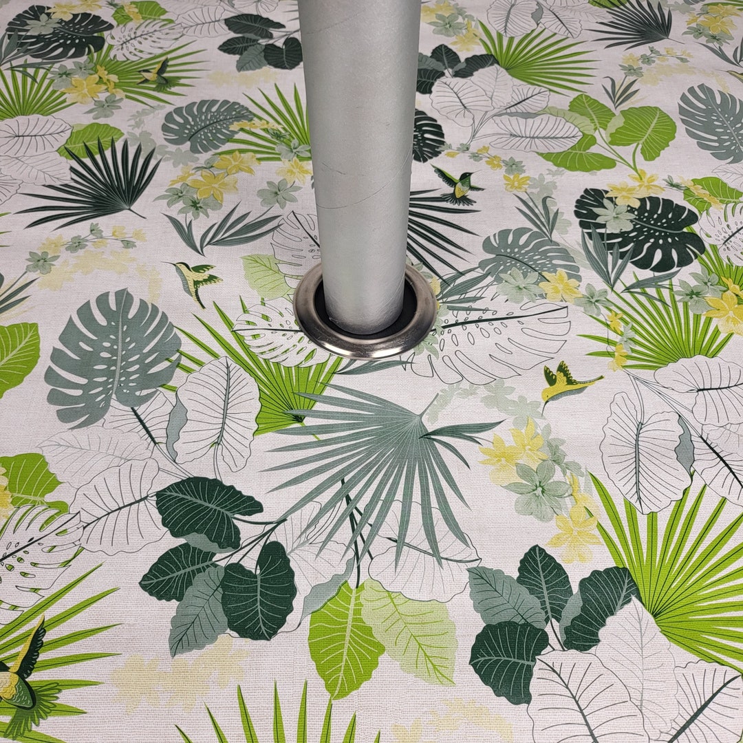 Rectangle 200cm X 140cm PVC Tablecloth With Parasol Hole - Green ...