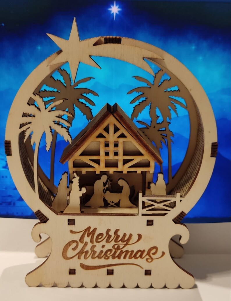 Nativity Scene Lamp 3mm /jesus /christ / Laser /cut Files / - Etsy