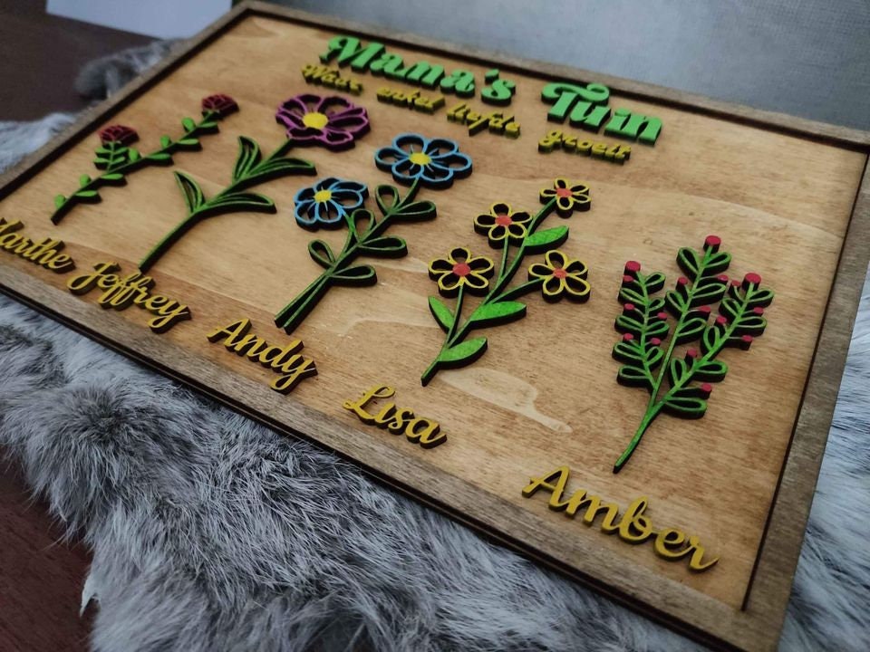 Mothersday Sign mama's Garden Laser Ready File Dutch and English Lbrn ...