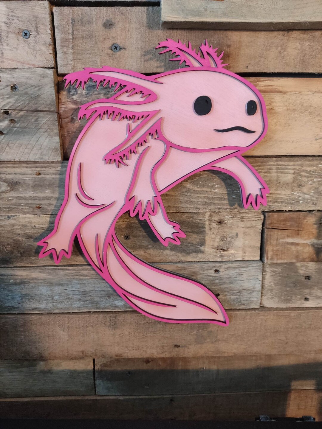 Axolotl 2 Layer Wall Decoration Laser Ready File, Svg Dfx Ai and Lbrn ...