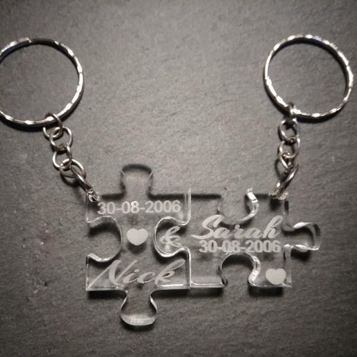 Love Keychain Acrylic Puzzle Pieces SVG DFX Svg Laser Cut - Etsy