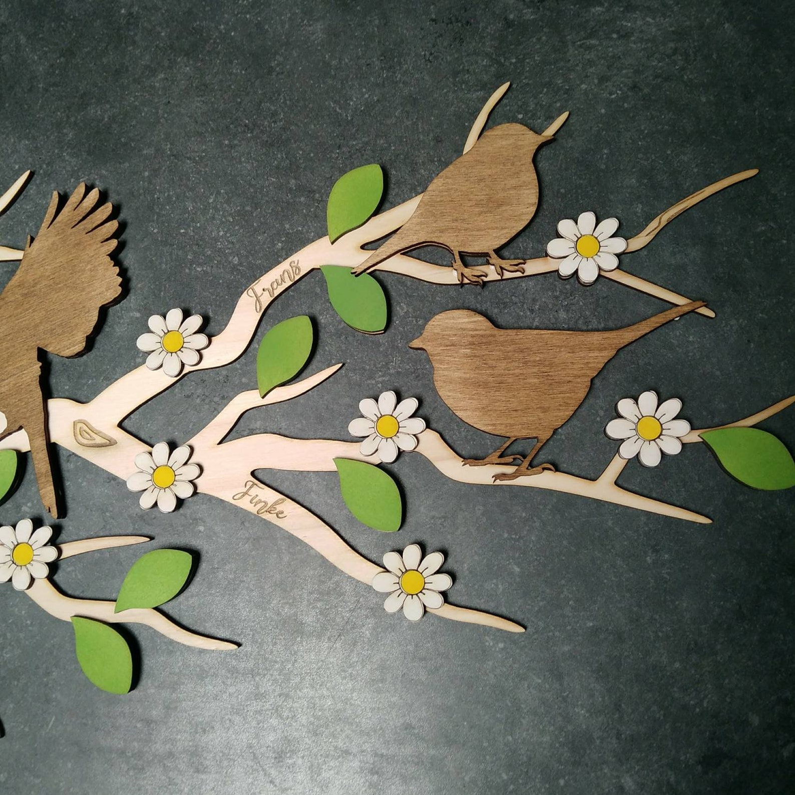 2 Layer Laser Ready Wall Branche Flowers and Birds easy Resisable Lbrn ...