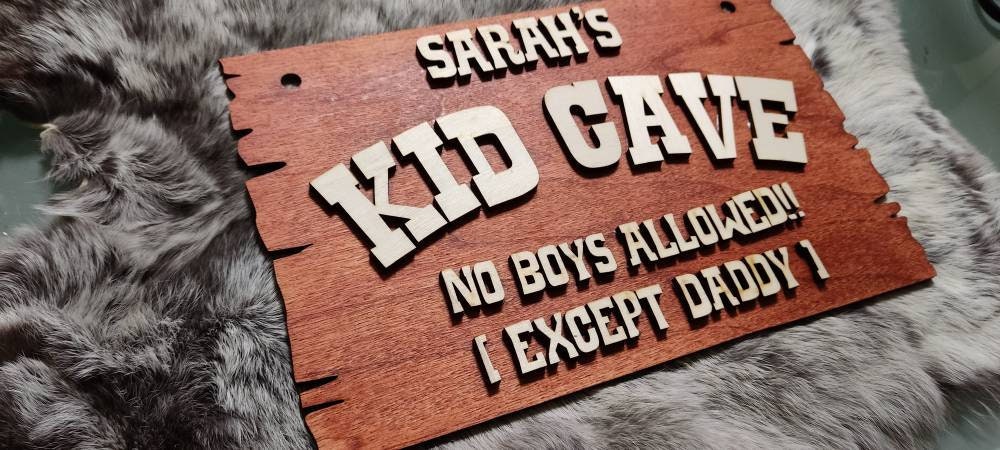 Kid Cave Sign Boy/girl English and Dutch Laser Ready File - Etsy