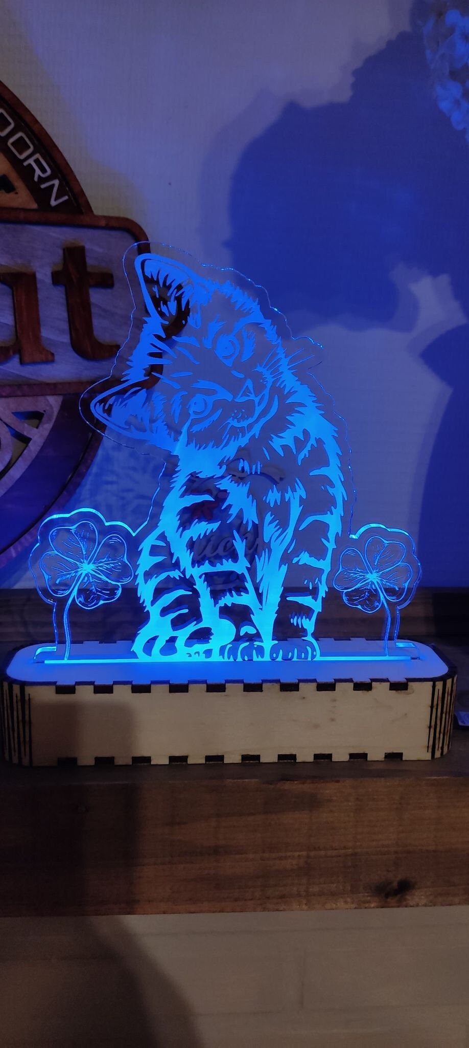 Acrylic Led Light Kitten Base Files Included Ai Svg Dfx Lbrn - Etsy