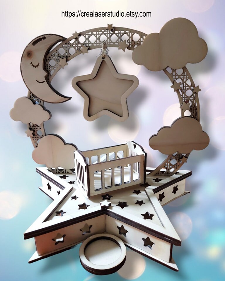 Memorial Star Child Lamp 3mm Rattan Laser Ready Files / Download / Svg ...