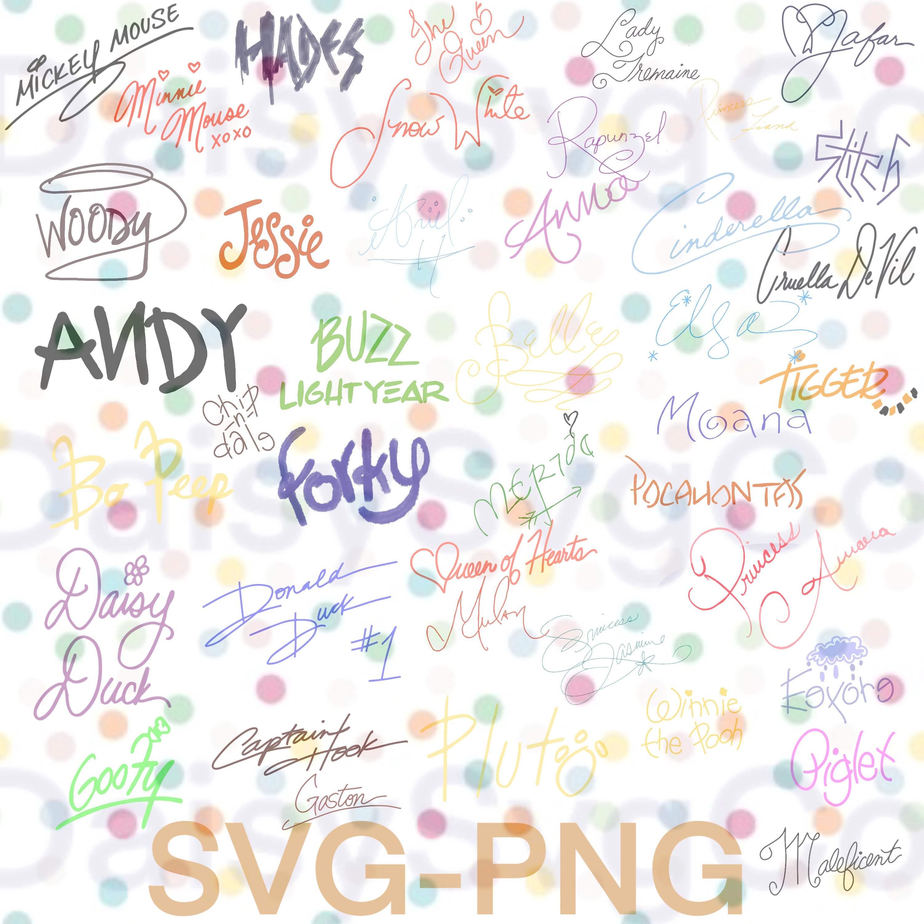 Character 41 Signatures Bundle Autographs Mickey and - Etsy