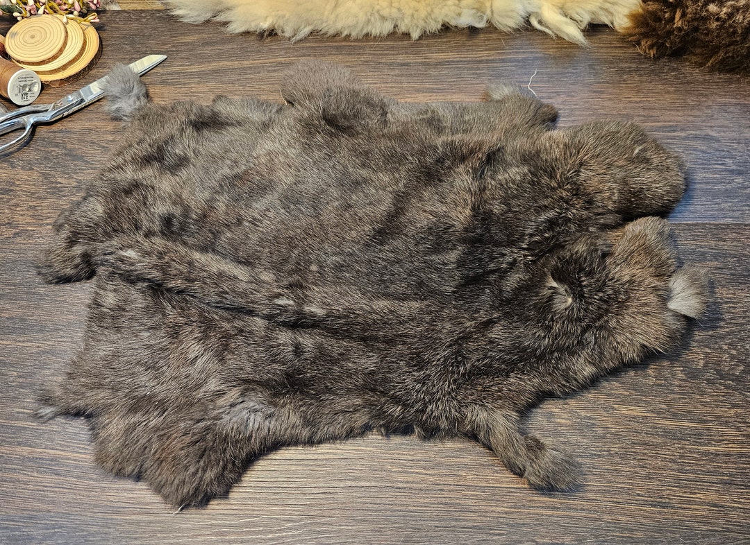 Beautiful Dark Color Rabbit Fur, Skin, Hide, Very Soft, All Natural ...