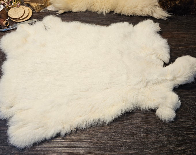 Premium White Rabbit Pelt, XL, All Natural, Hide, Animal Skin, Organic ...