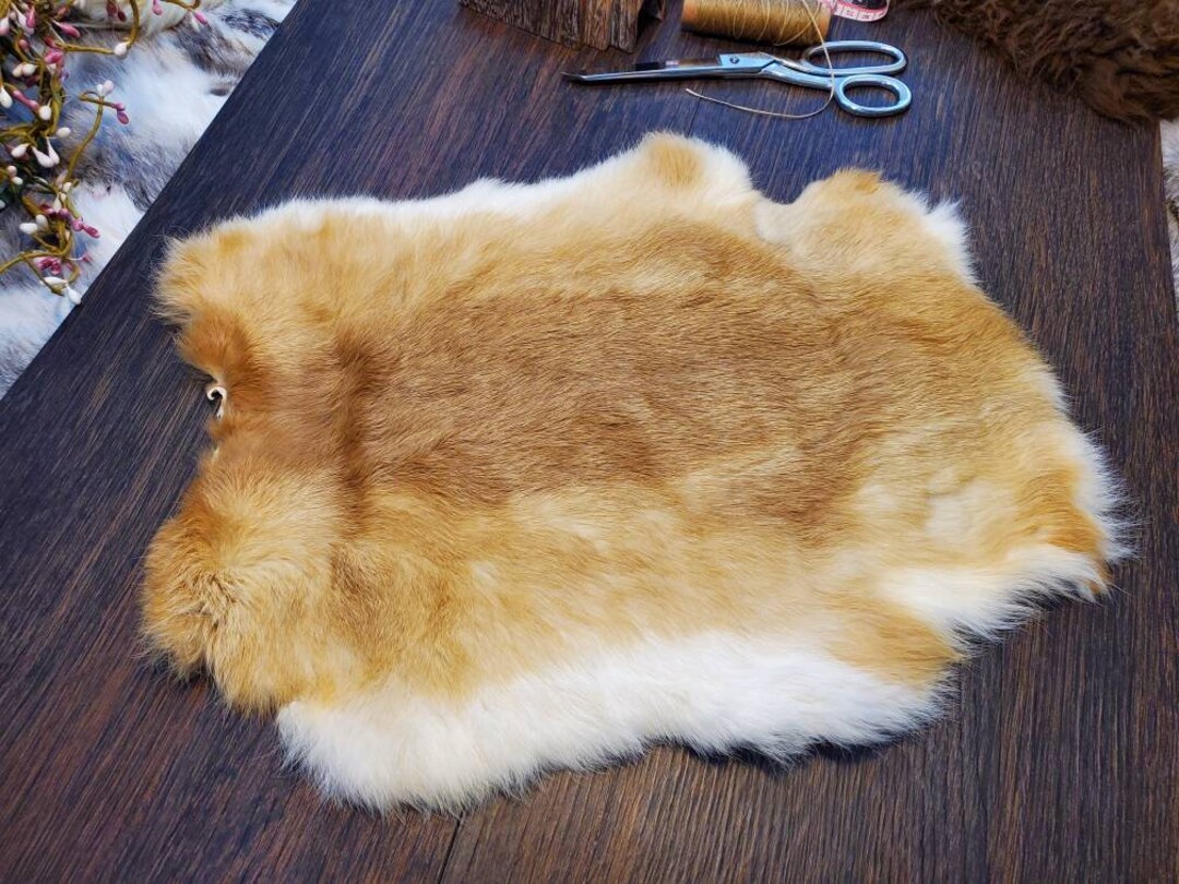 2X Rabbit Fur Skin Hide Remnant All Natural Organic 100% - Etsy