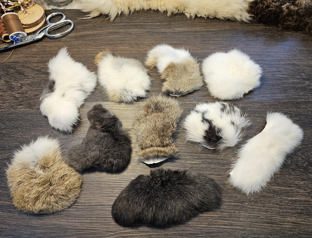 3 Catnip Infused Rabbit Fur Remnants Pieces, Mixed Colors, Catnip ...