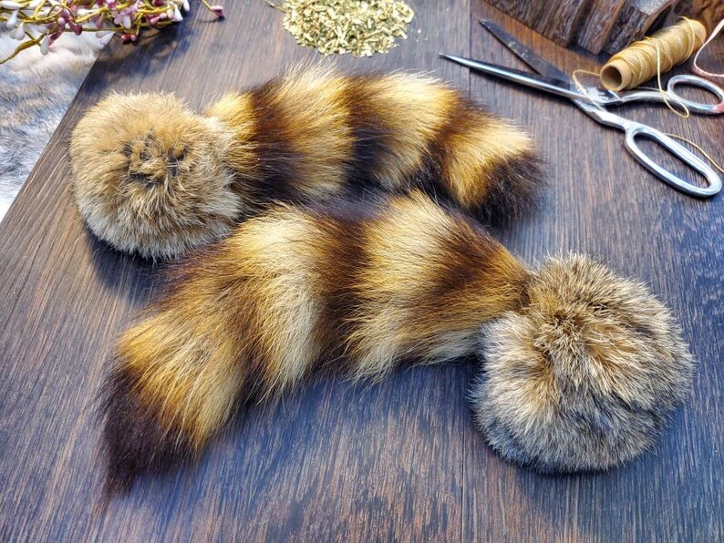 Catnip Filled Rabbit Fur Ball With Raccoon Tail All Natural - Etsy