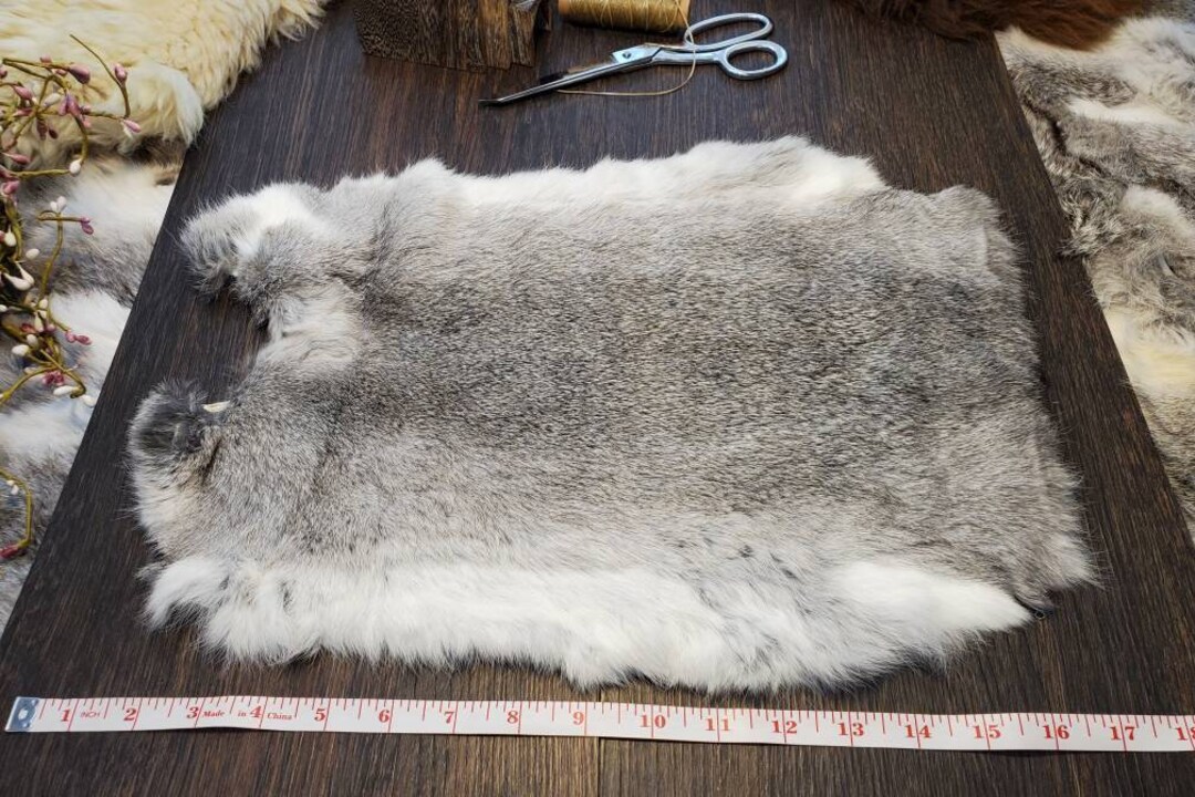 Two Rabbit Fur Pelts Included. Less Than Perfect. Great for Pet Beds ...