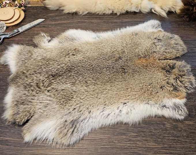 Beautiful Natural Color Rabbit Fur Pelt, All Natural, Organic, DIY ...