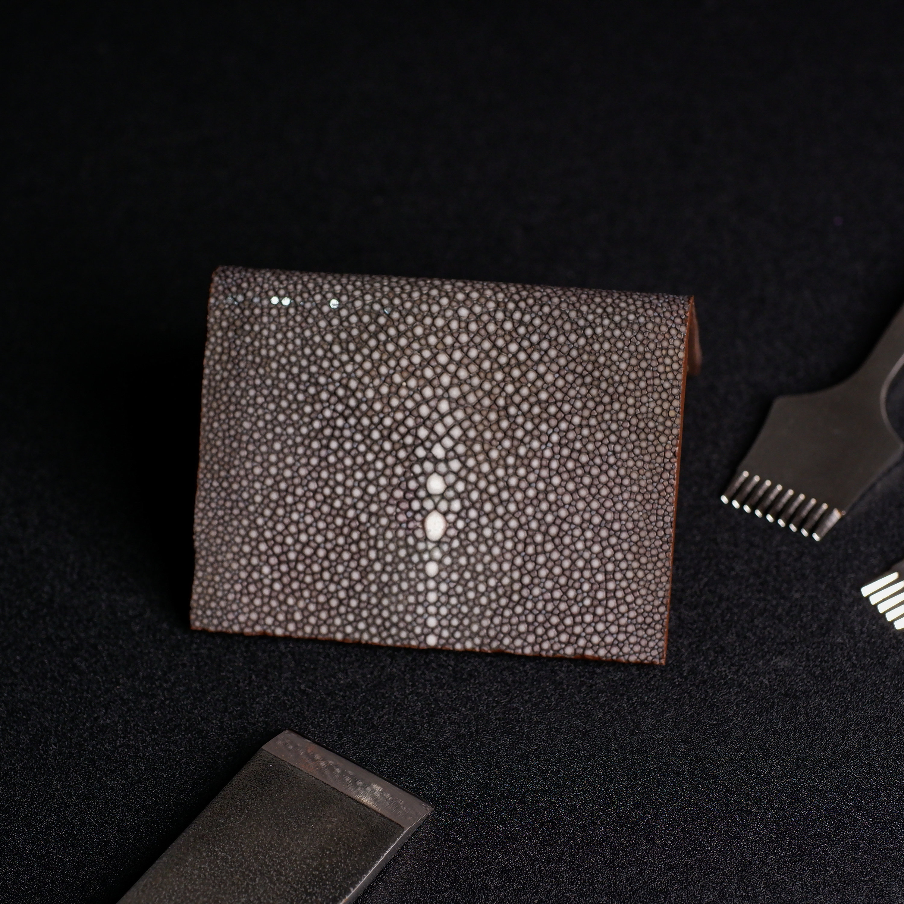 Luxurious Handcrafted Stingray Leather Wallet With Chevre Accents ...