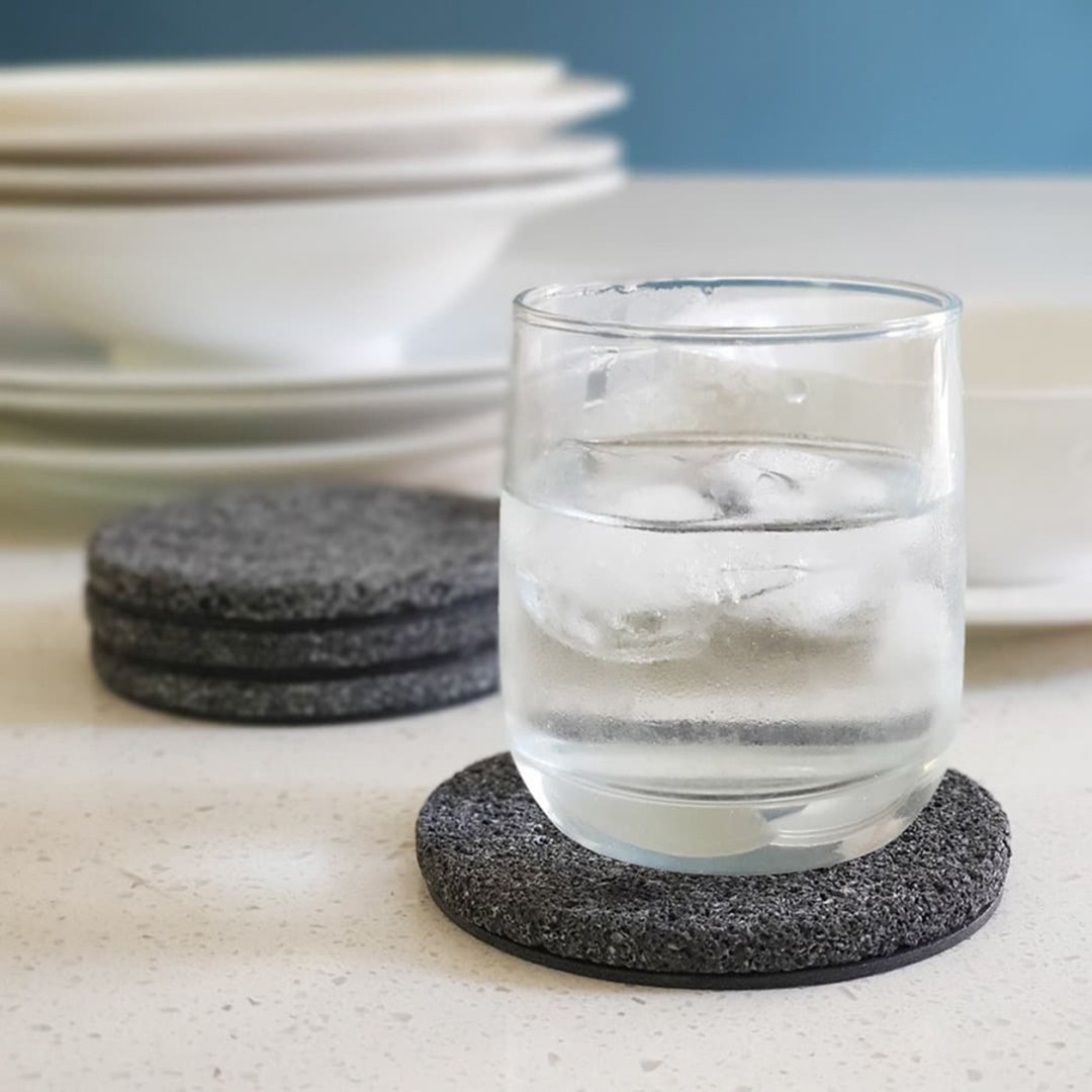 Enhance Your Table Decor With a Set of 4 Lava Stone Coasters at Mayou ...
