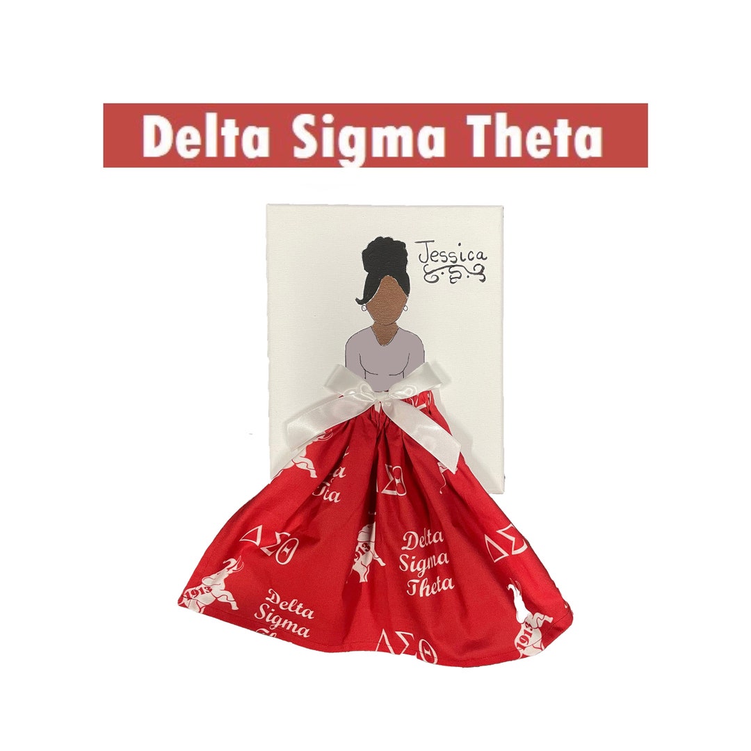 Delta Sigma Theta Sorority Painting Gift Personalized Doll Canvas ...