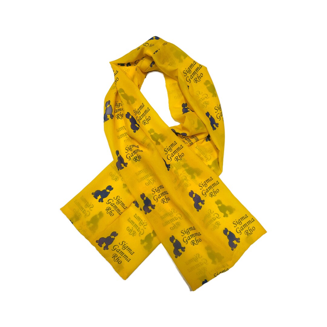 Sigma Gamma Rho Scarf Paraphernalia Handmade Blue and Gold Chiffon ...