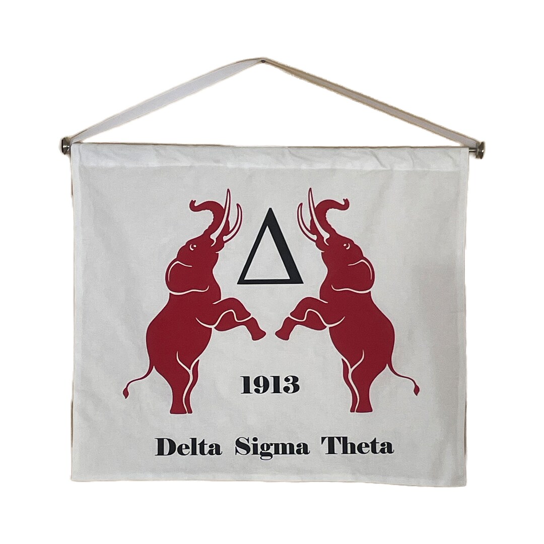 Delta Sorority Jumbo Wall Banner With Red Elephants 32in X 28in - Etsy