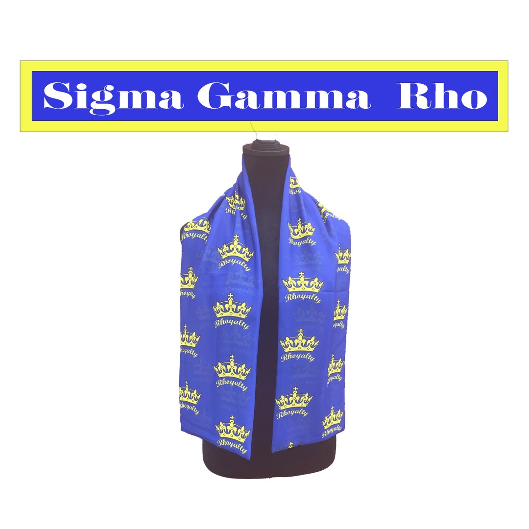 Sigma Gamma Rho Blue and Gold Chiffon Scarf 48in X 8in Accessories for ...