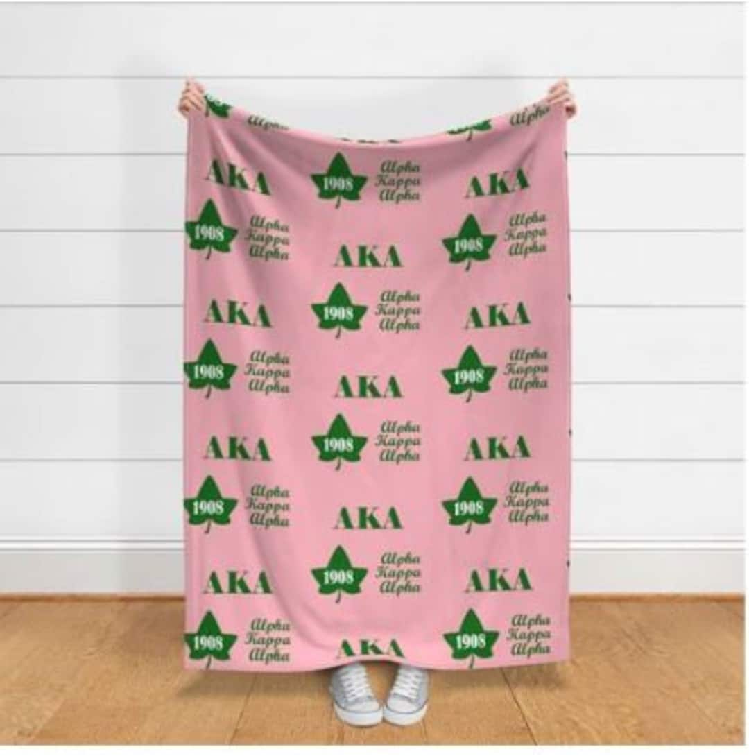 AKA Alpha Kappa Alpha Minky Soft Throw Blanket With Pink and Green ...