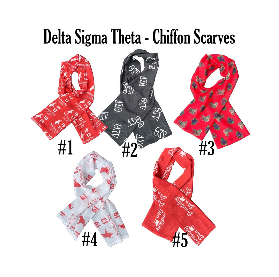 Apparel Gift Delta Sigma Theta Sorority Red and White Scarf - Etsy
