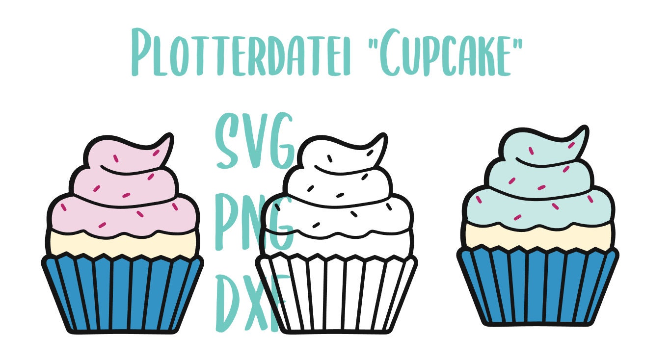 Plotterdatei Cupcake SVG DXF PNG Print and | Etsy