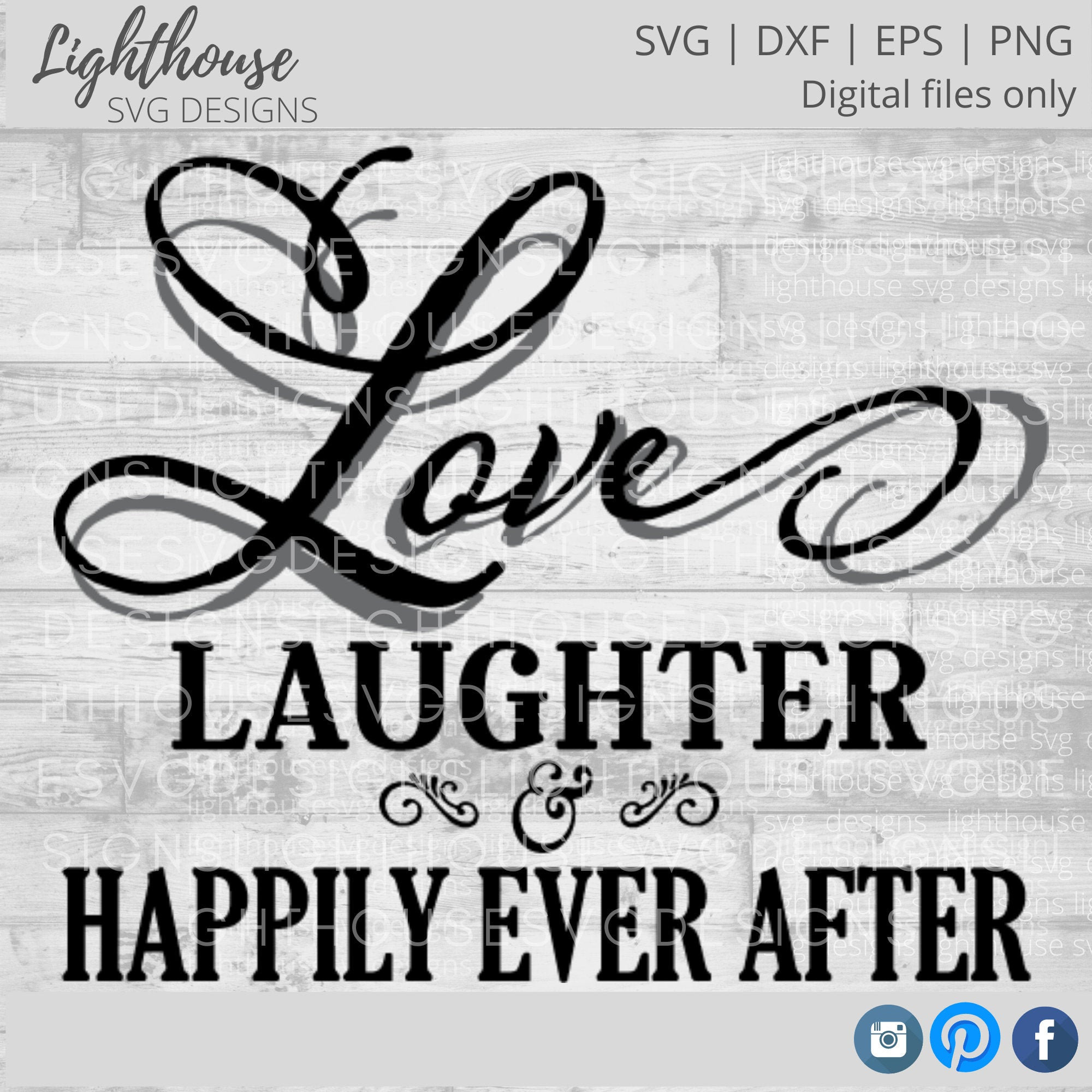 Wedding Love Laughter & Happily Ever After Sentiment Svg | Etsy Wedding Love Laughter & Happily Ever After Sentiment Svg | Etsy