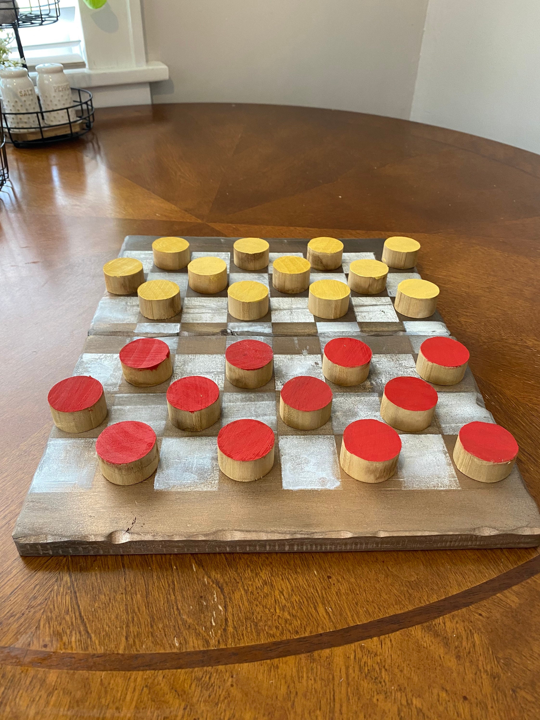 Hand Made Checkers and Board - Etsy