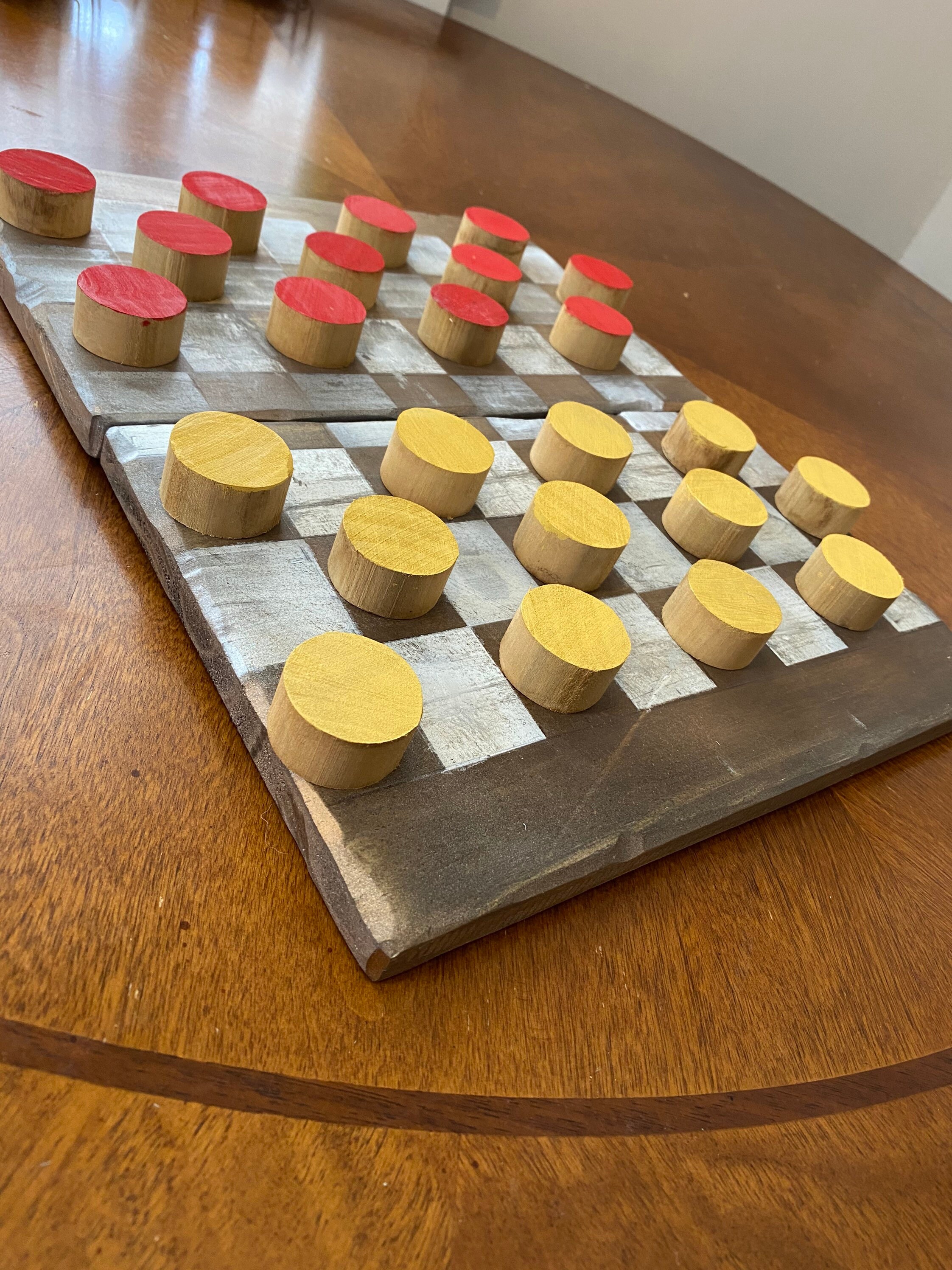 Hand Made Checkers and Board - Etsy