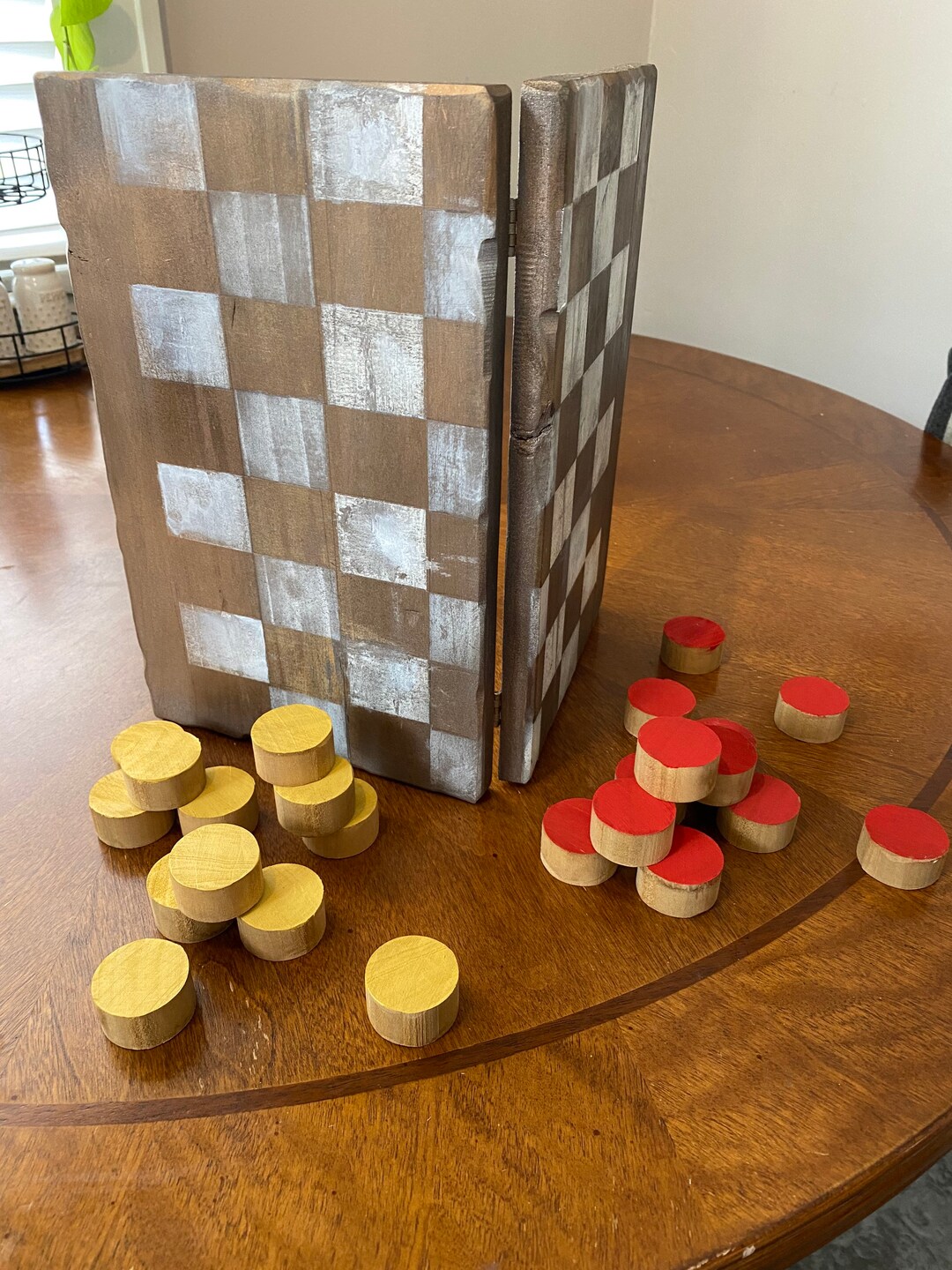 Hand Made Checkers and Board - Etsy