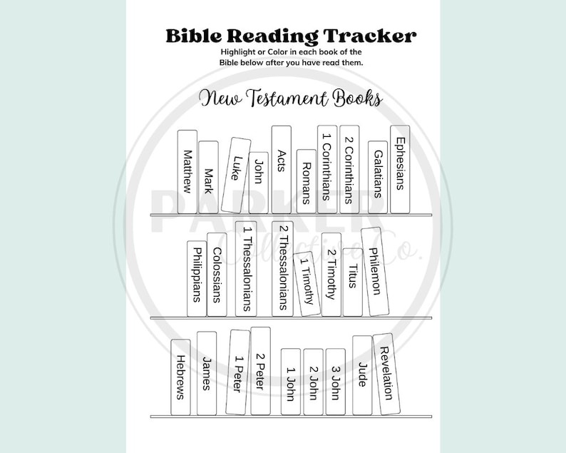 Bible Book Tracker Printable Template Bible Reading Tracker - Etsy