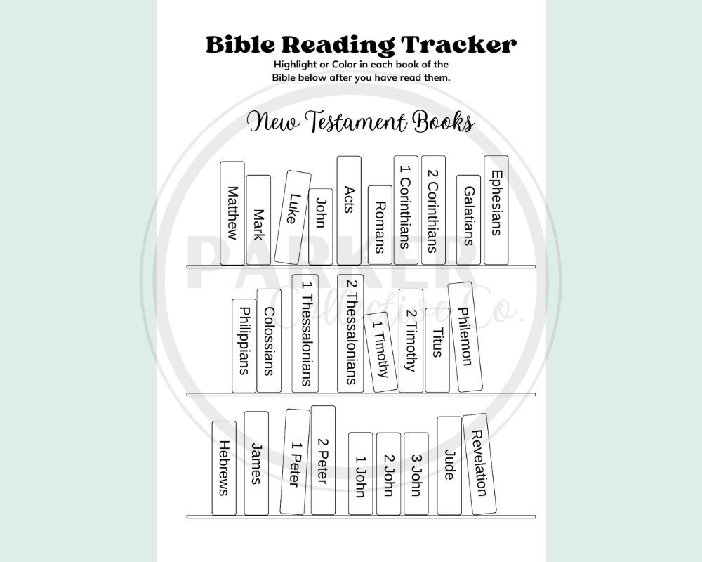 Bible Book Tracker Printable Template Bible Reading Tracker Bible Study ...