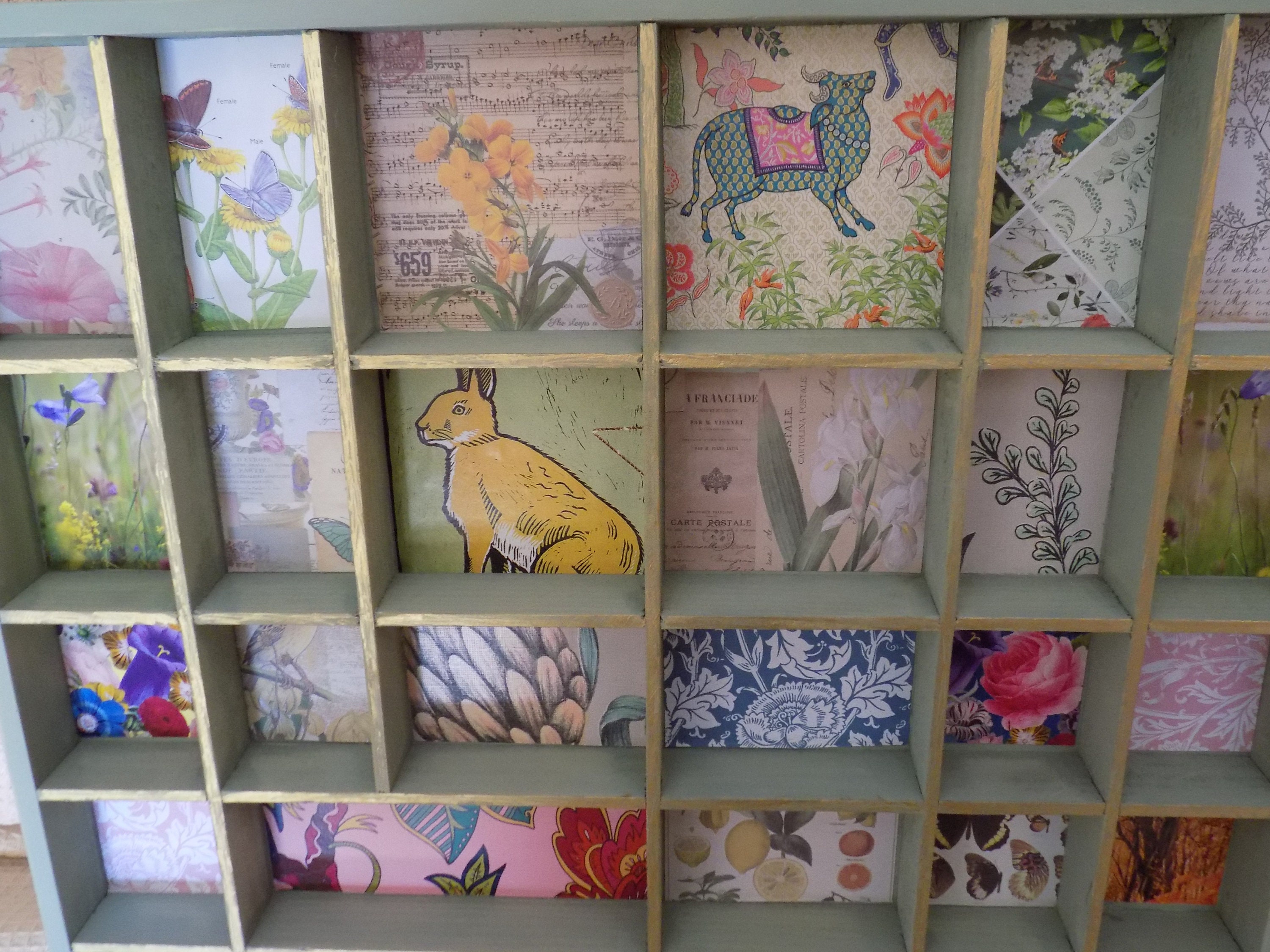 Curios Shelf Unit, Decoupage Painted Nik Nak Shelf Wall Ornament - Etsy UK