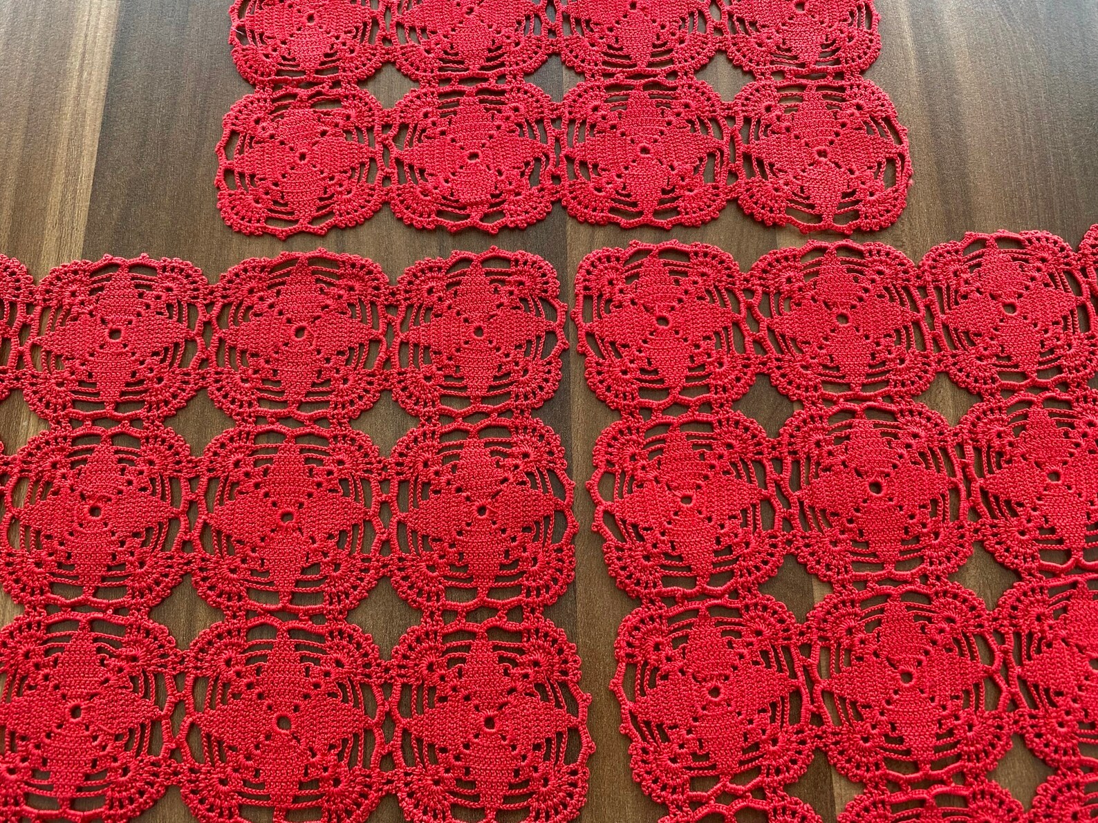 Set of Hand Knitted Lace Coffee Table or Tablecloth With - Etsy