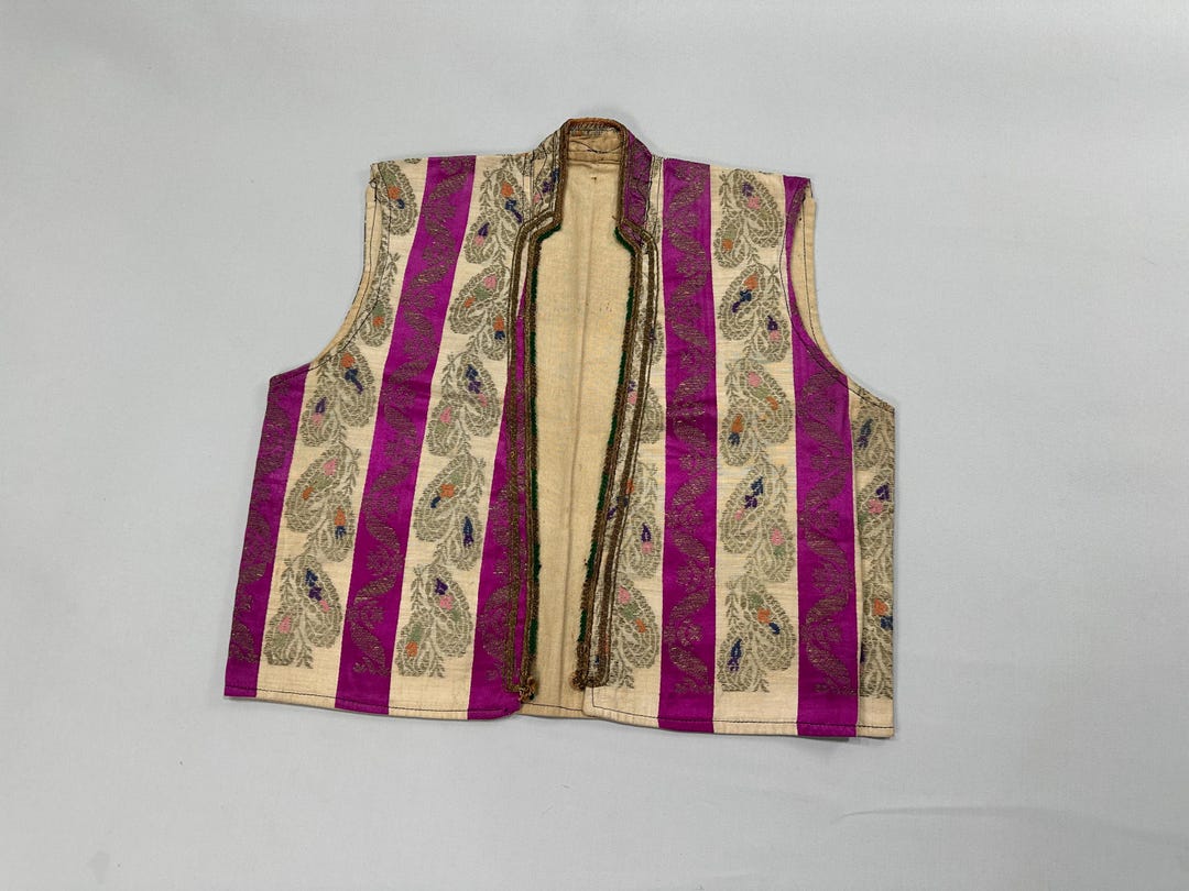 Antique HEREKE Fabrics Vest, Turkish Folk Costume, Embroidery Folk ...